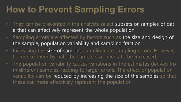 Errors in Sampling - Types, Examples and Concepts | PPTX | Science