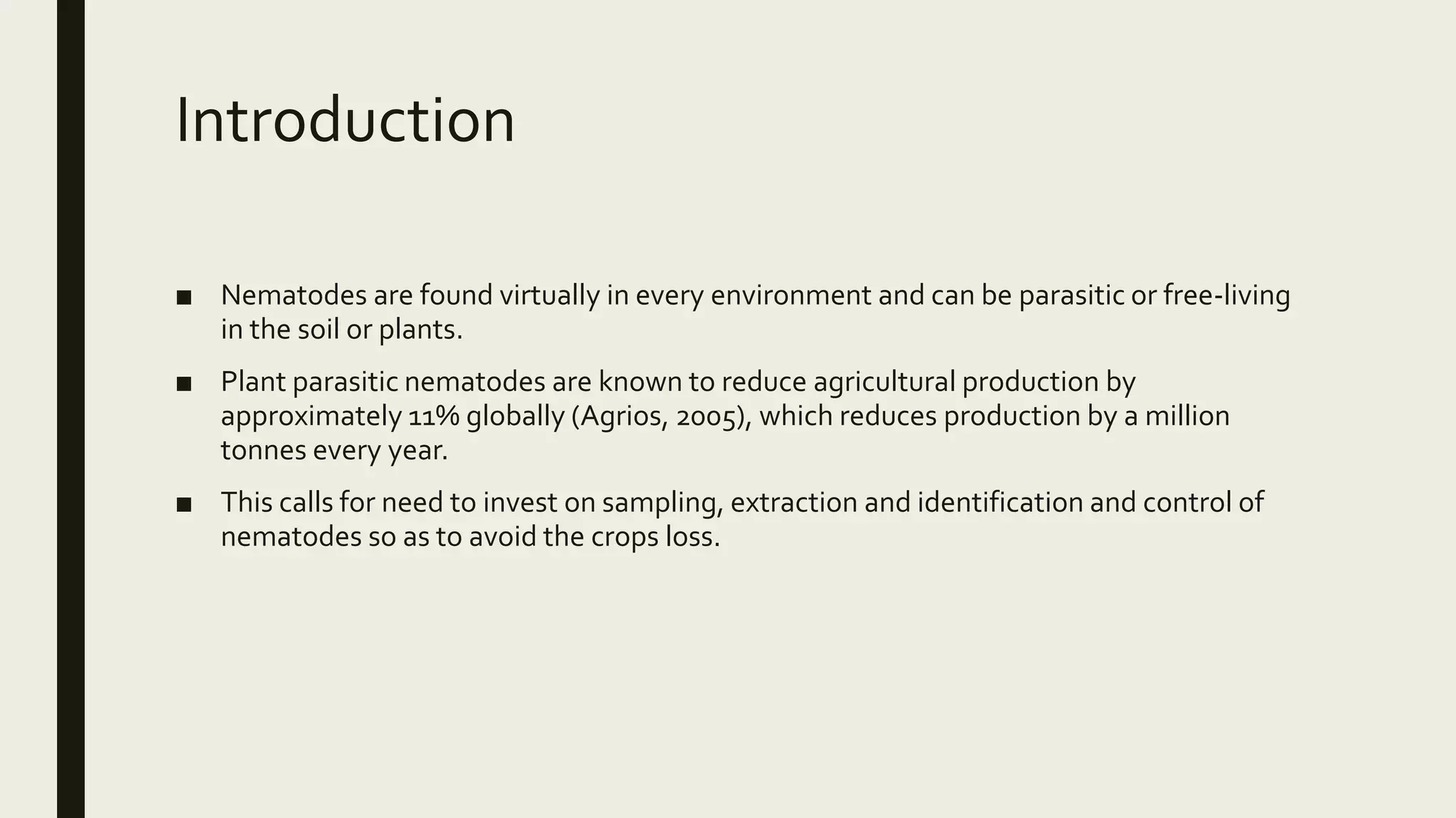 Sampling,extraction and identification of plant parasitic nematodes PPN ...