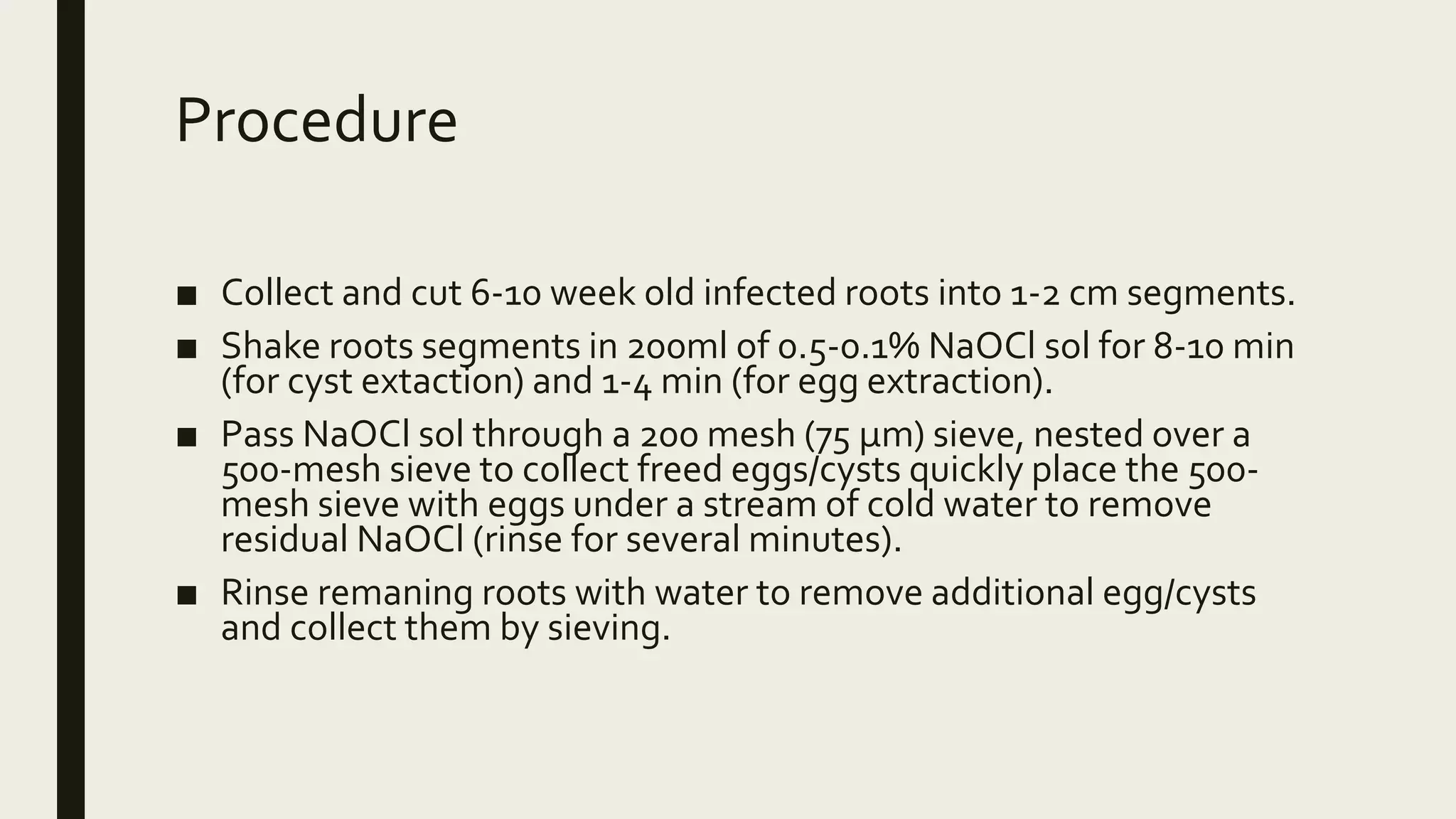 Sampling,extraction and identification of plant parasitic nematodes PPN ...