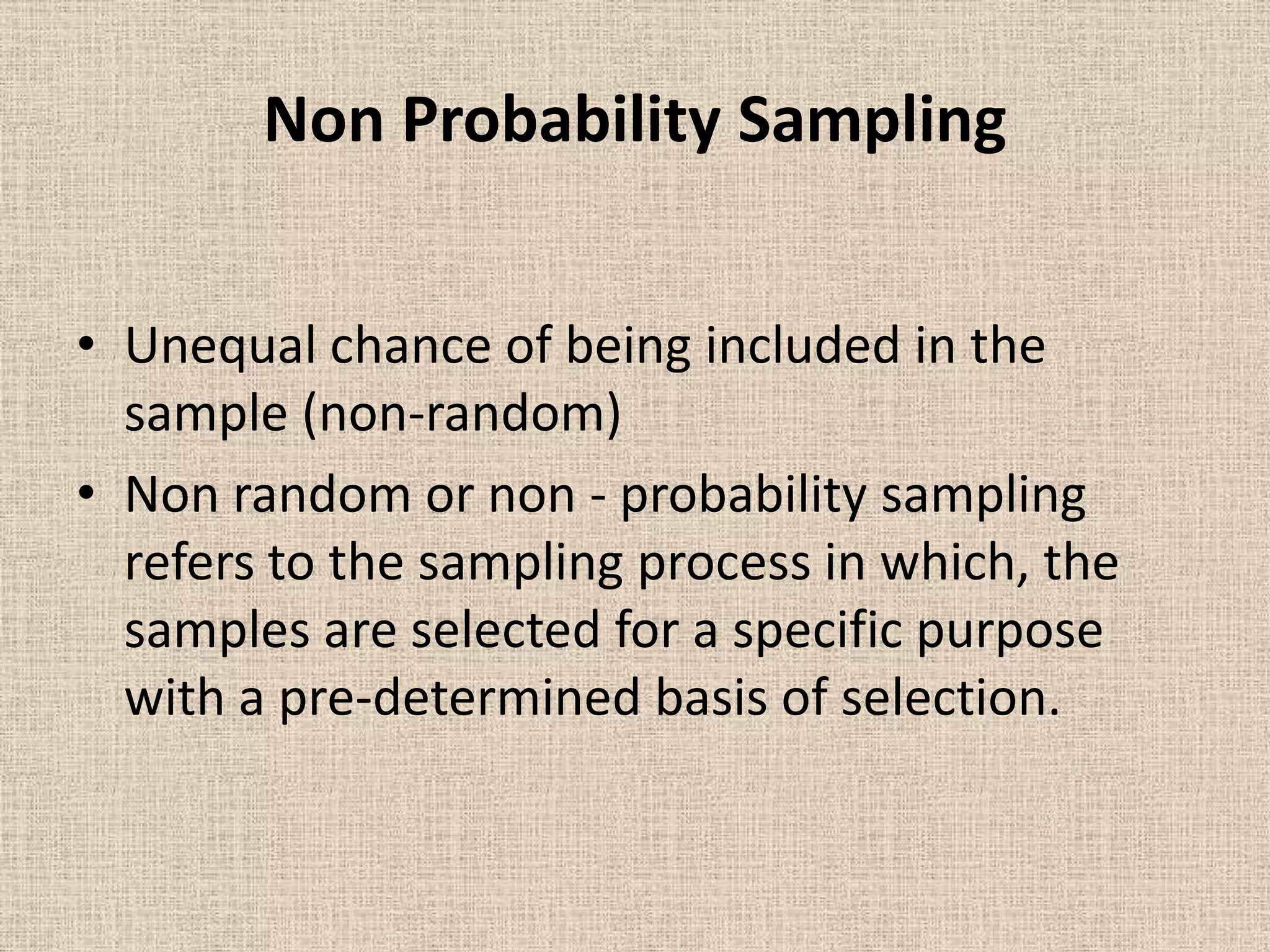 Non probability sampling methods | PPTX