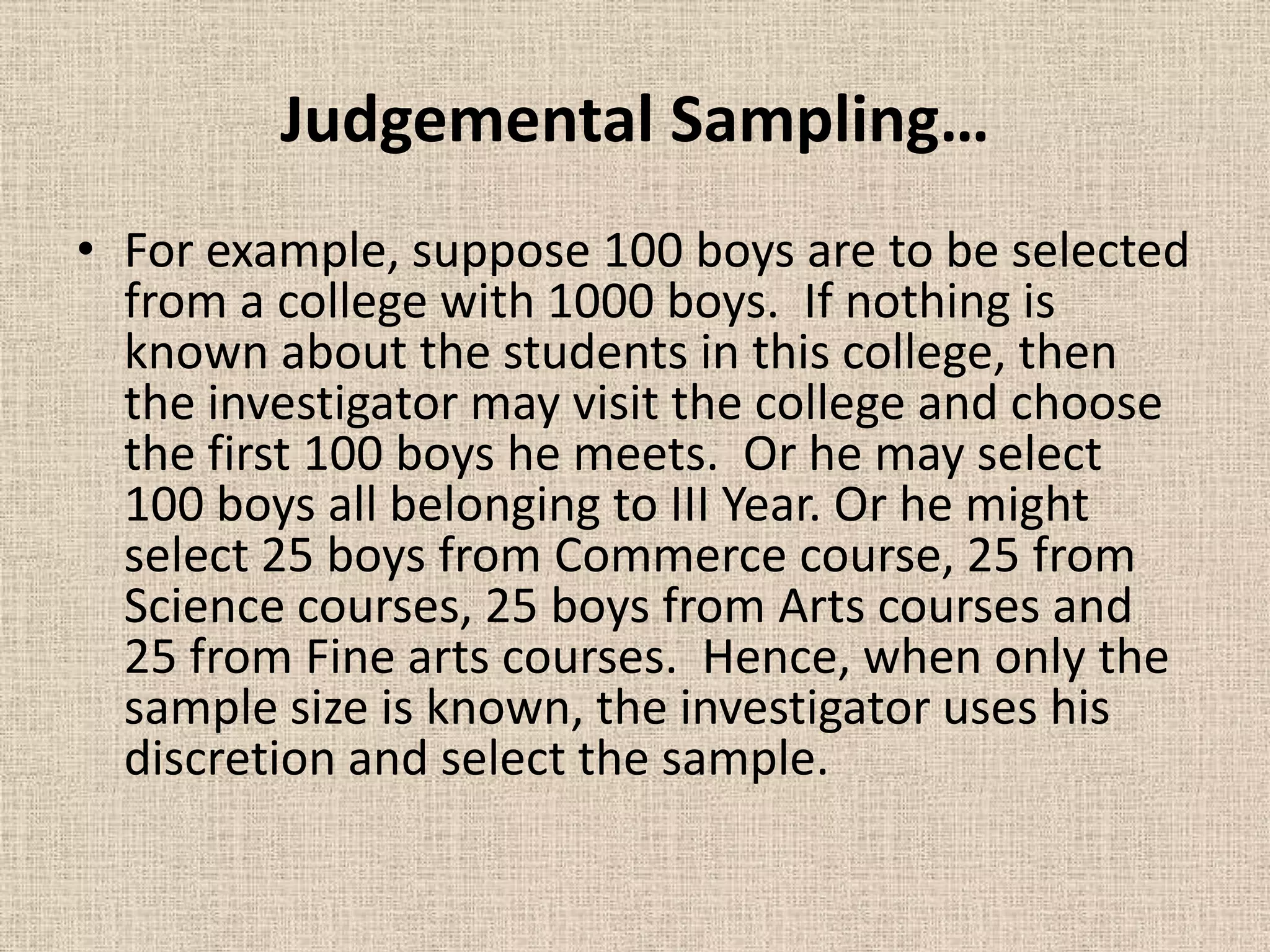 Non probability sampling methods | PPT
