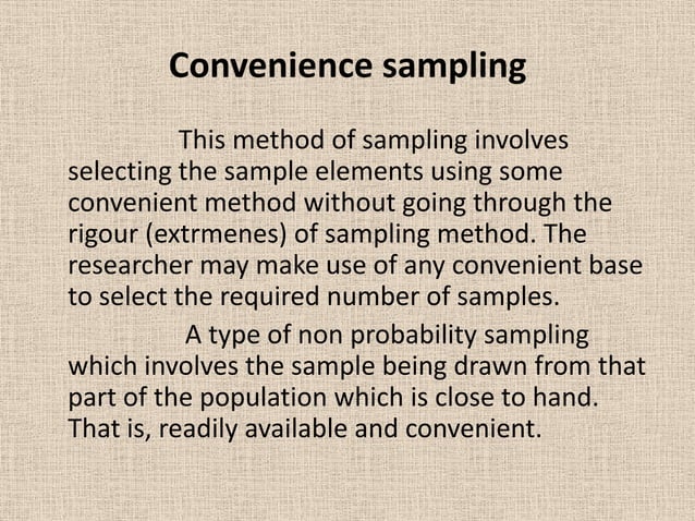 Non probability sampling methods | PPT