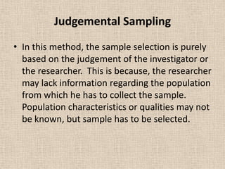 Non probability sampling methods | PPT