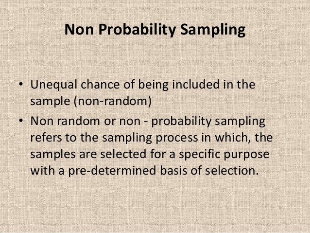 Non probability sampling methods