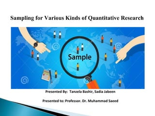 Sampling for Various Kinds of Quantitative Research.pptx
