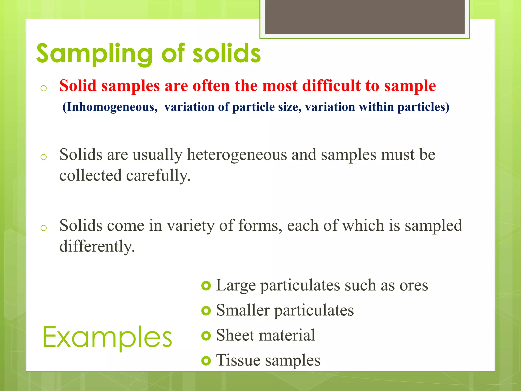 Sampling in analytical chemistry sajjad ullah | PDF