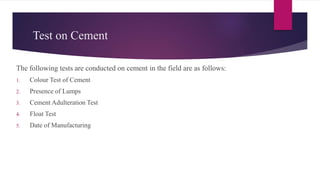 Sampling of cement ,Consistency test no cement ,Initial and final ...