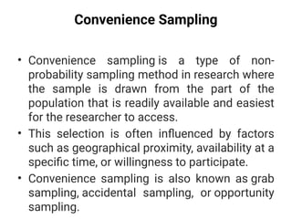 SAMPLING TECHNIQUES IN RESEARCH - types & procedure | PPTX