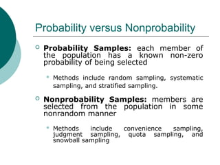 Sampling Methods and its techniques and uses | PPT