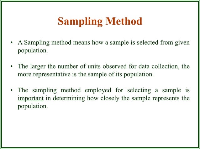 SAMPLING METHODS | PPTX | Science