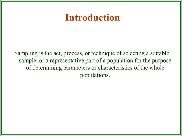 SAMPLING METHODS | PPTX | Science
