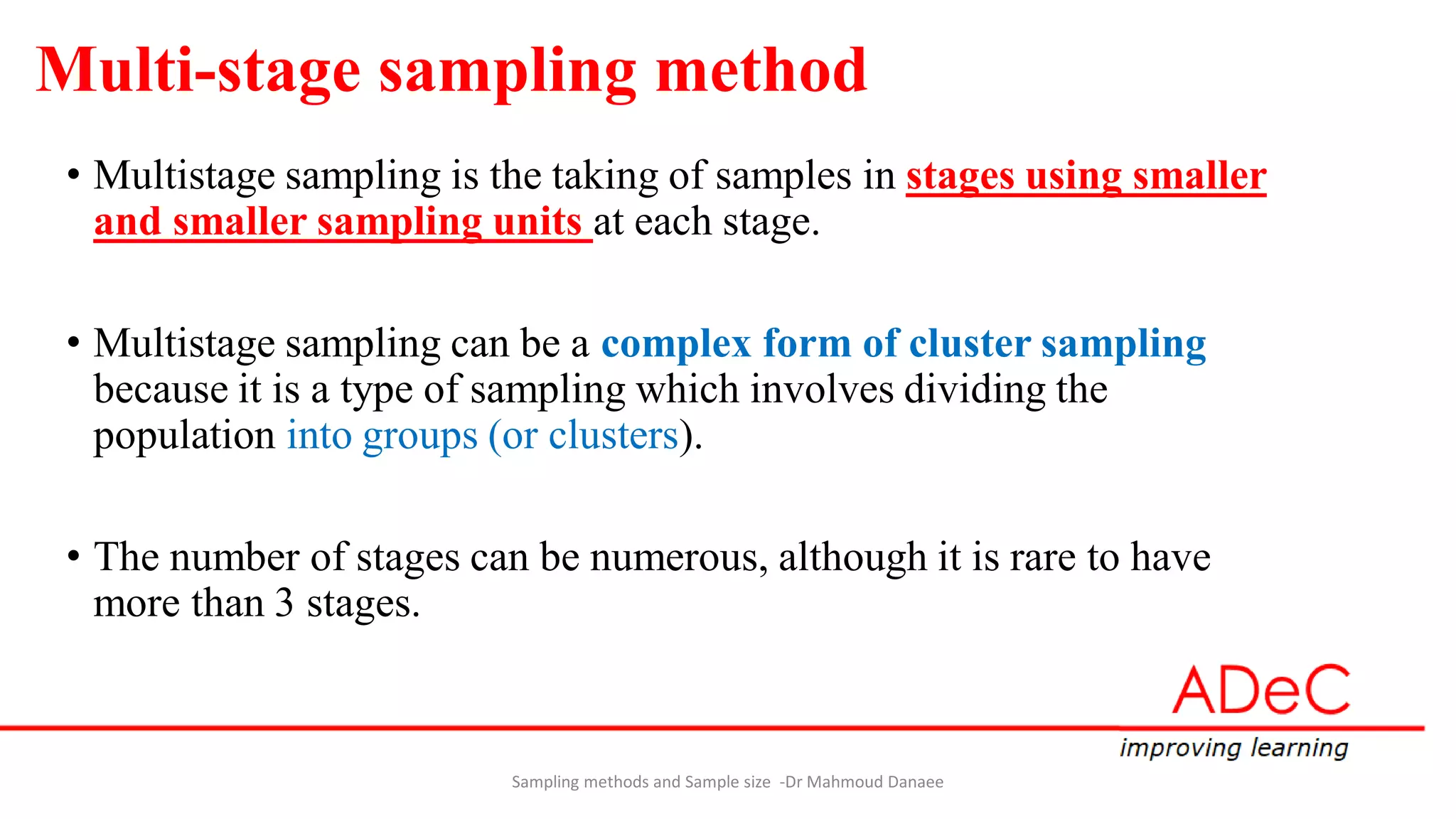 Sampling methods and sample size | PDF
