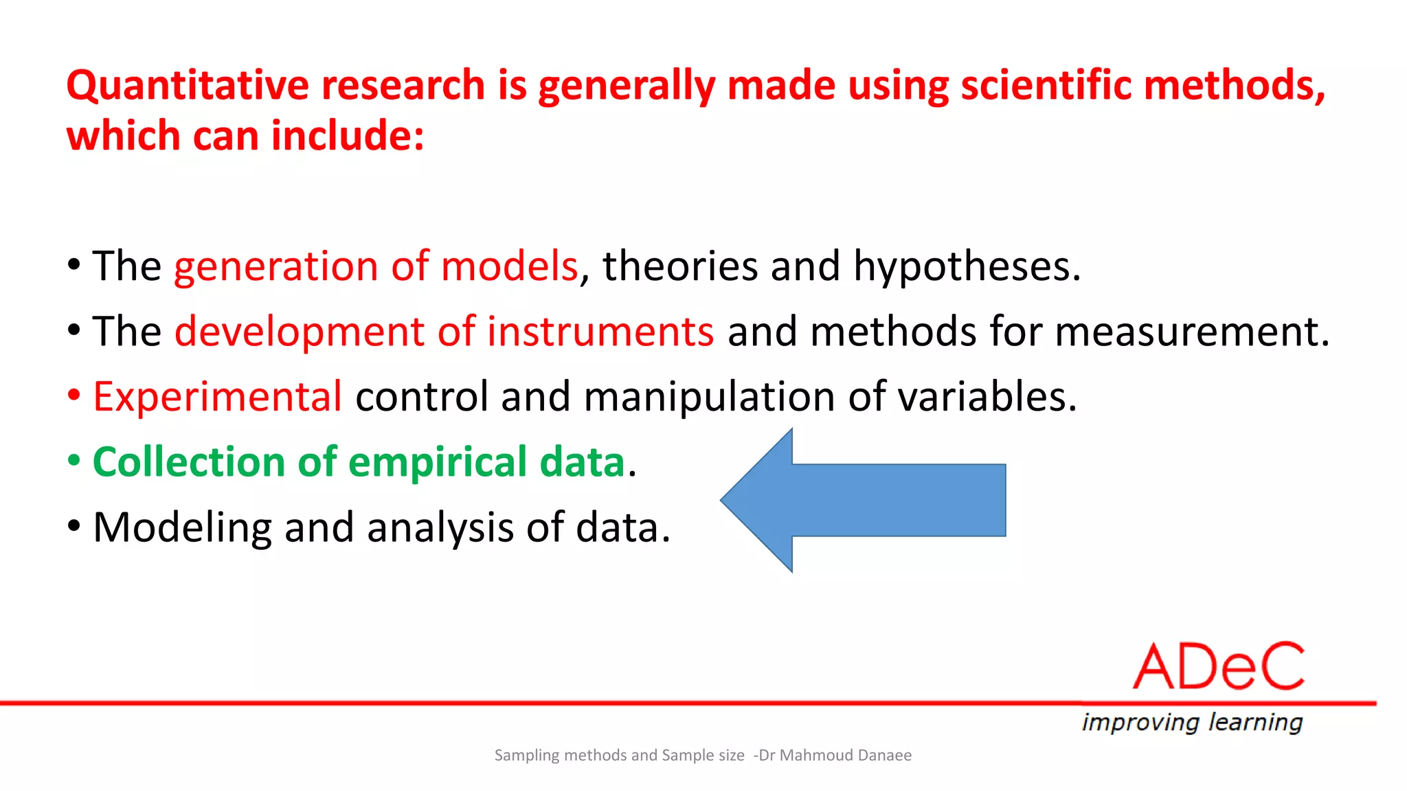 Sampling methods and sample size | PDF