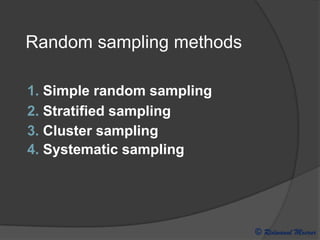 Sampling methods in educational research | PPTX