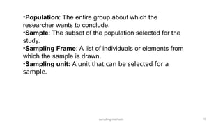 SAMPLING METHODS update 2.ppt in clincal reseach | PPT | Free Download