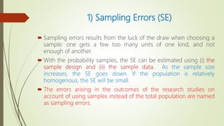 an introduction and characteristics of sampling, types of sampling and ...