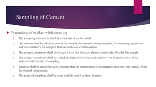 Sampling of cement & its tests | PPTX