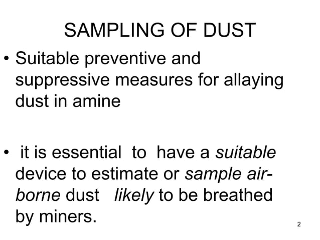 Sampling of dust | PPT