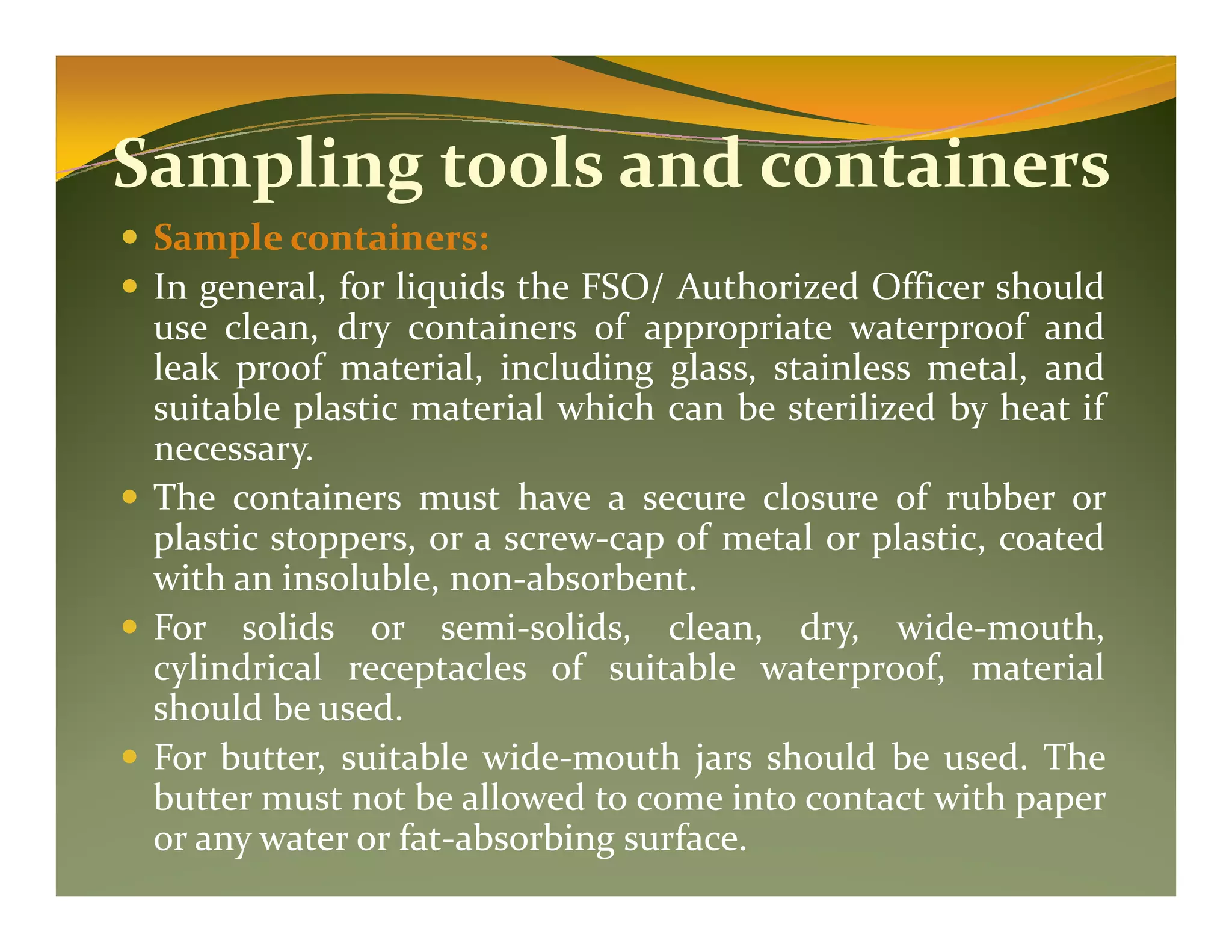 Sampling of food - india | PDF