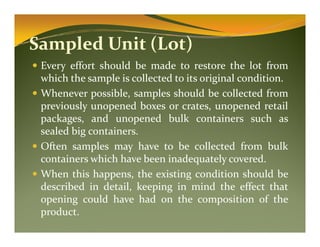 Sampling of food - india | PDF