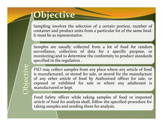 Sampling of food - india | PDF