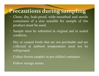 Sampling of food - india | PDF