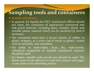 Sampling of food - india | PDF