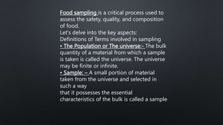 SAMPLING OF FOOD and theories. pptx | PPTX | Chemistry | Science