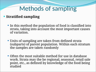 SAMPLING TECHNIQUES OF FOODS AND ITS TYPES | PPT
