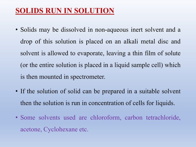 Sampling of solids in IR spectroscopy | PPTX | Chemistry | Science