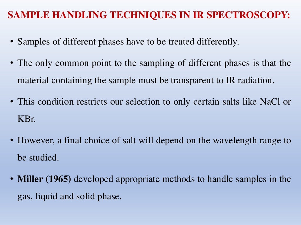 Sampling Of Solids In Ir Spectroscopy