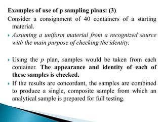 Pharmaceuticals Sampling plans and techniques | PPTX
