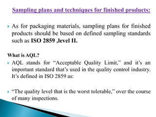 Pharmaceuticals Sampling plans and techniques | PPTX