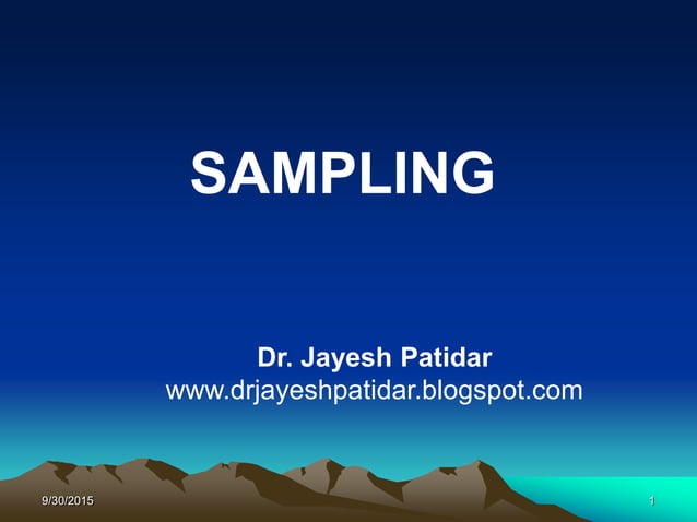 Sampling ppt | PPT