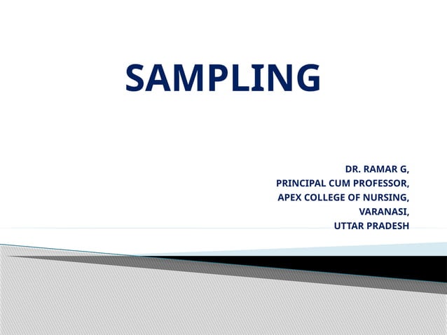 Sampling in Research and Statistics (Medicine & Nursing) | PPT