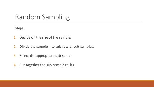Sampling Procedure
