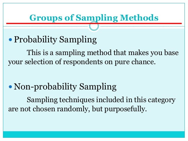 Sampling procedure