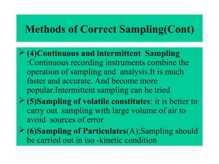 Sampling procedures | PPT | Indoor Environmental Quality | Home & Garden