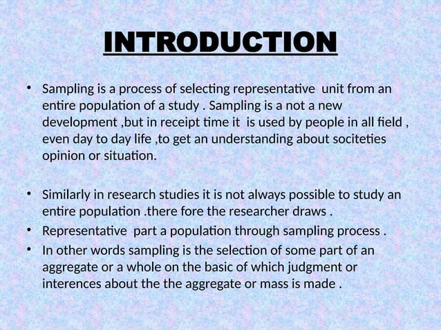 sampling processing nursing research..... | PPT