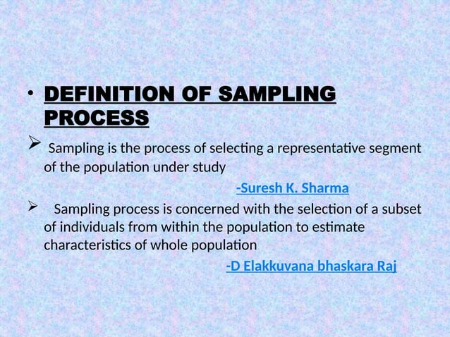 sampling processing nursing research..... | PPT