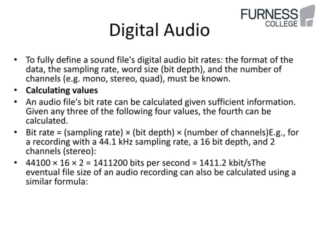 Sampling rate bit depth | PPTX