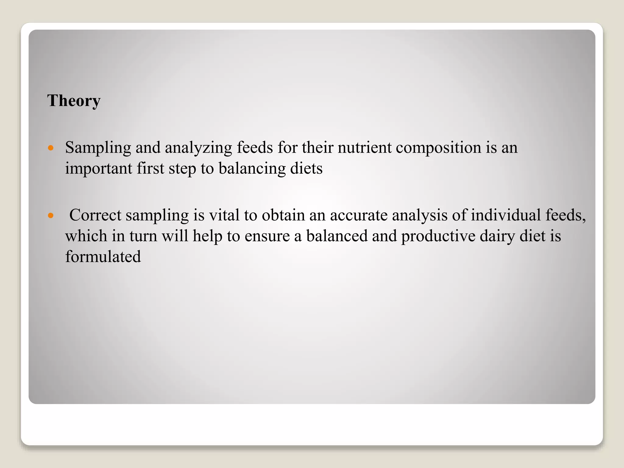 Samplings of feed ingredients for chemical analysis | PPTX