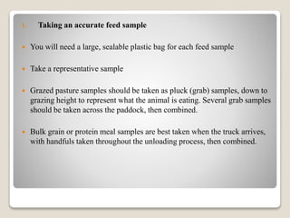 Samplings of feed ingredients for chemical analysis | PPTX