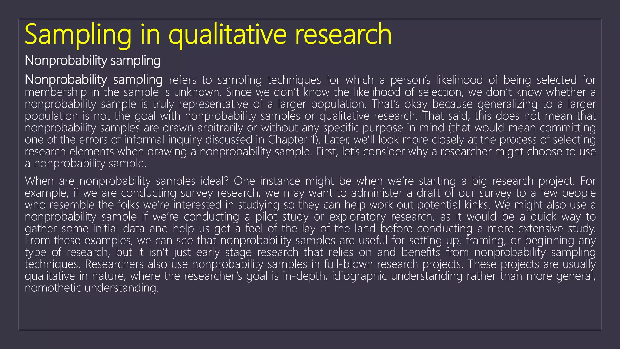 Sampling technique in quantitative and qualitative research | PPTX