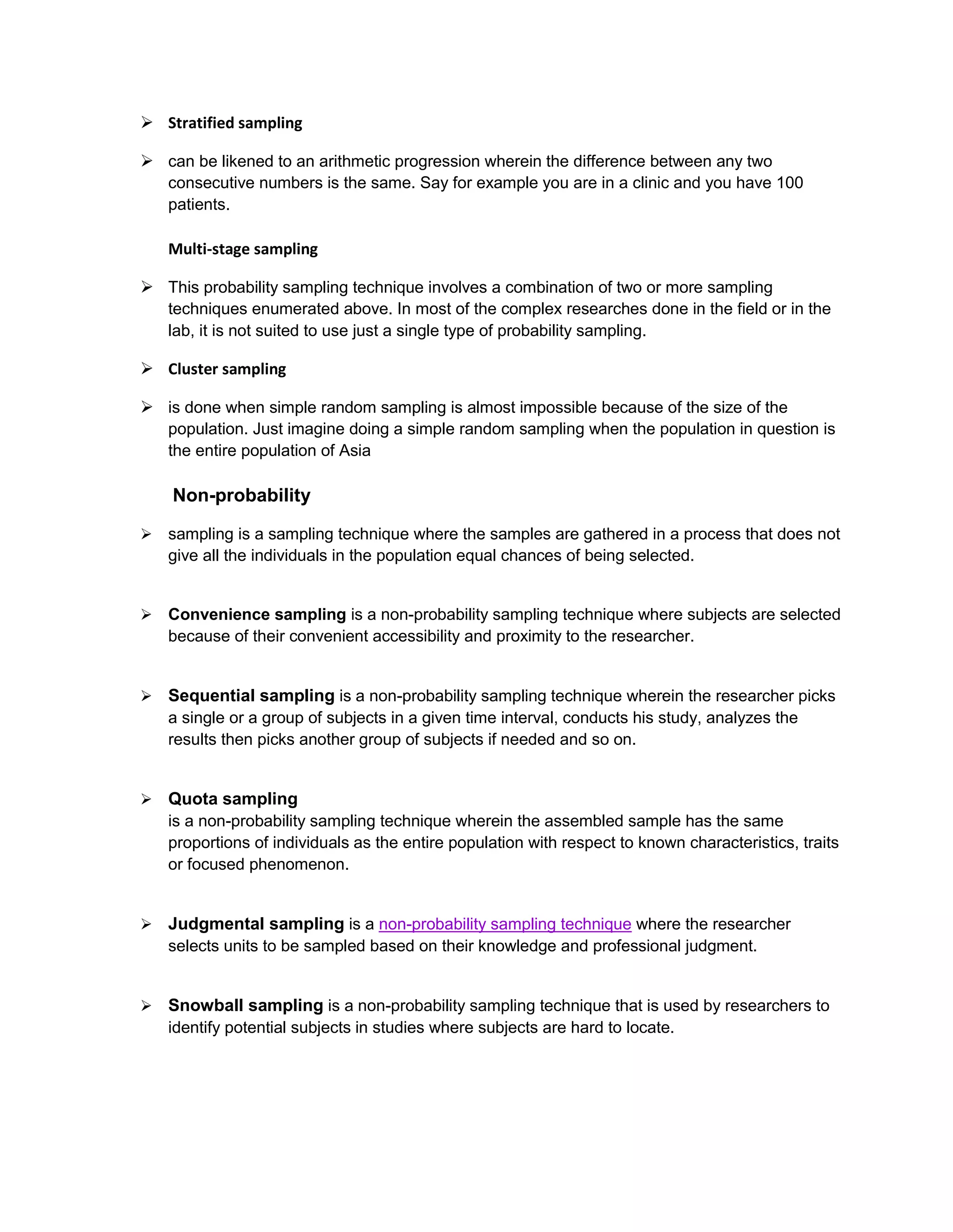 Sampling techniques | DOCX