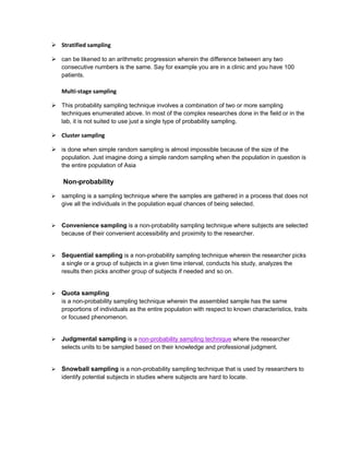 Sampling techniques | DOCX