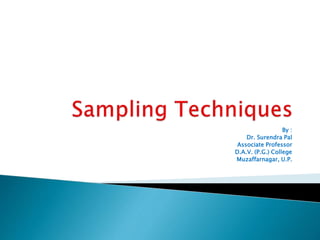 Sampling techniques | PPT