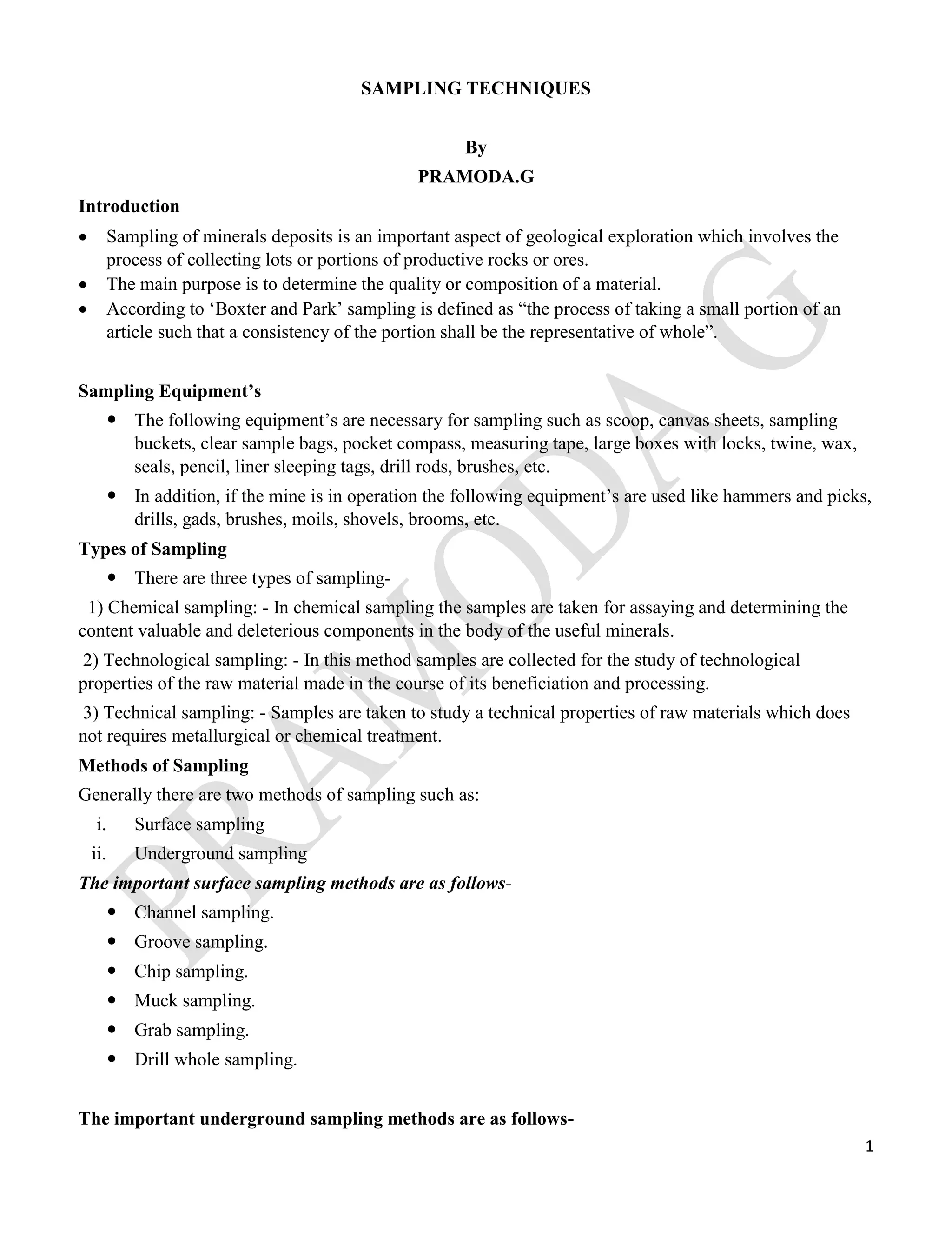 Sampling techniques | PDF