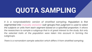 Sampling techniques Psychology | PPTX | Science