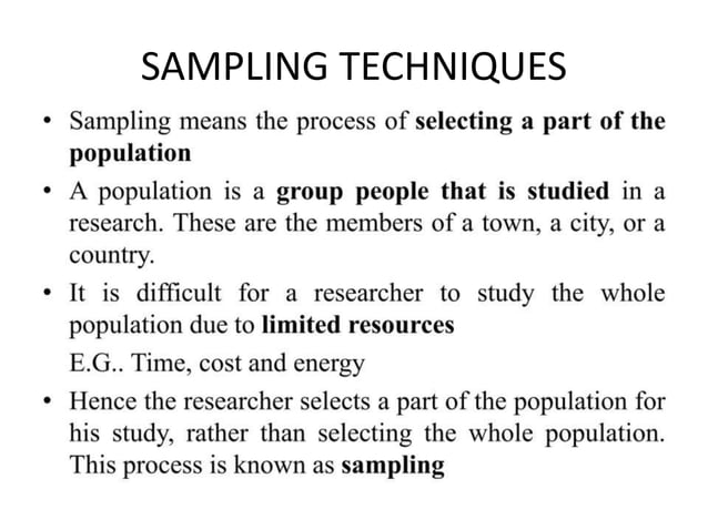 SAMPLING TECHNIQUES USED IN RESEARCH.pptx | Free Download